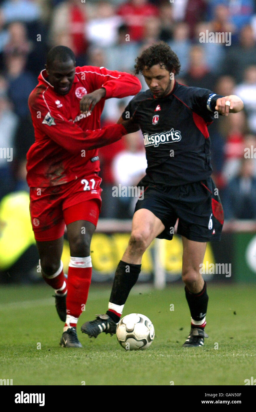 Middlesbrough's Michael Ricketts and Charlton Athletic's Mark Fish ...