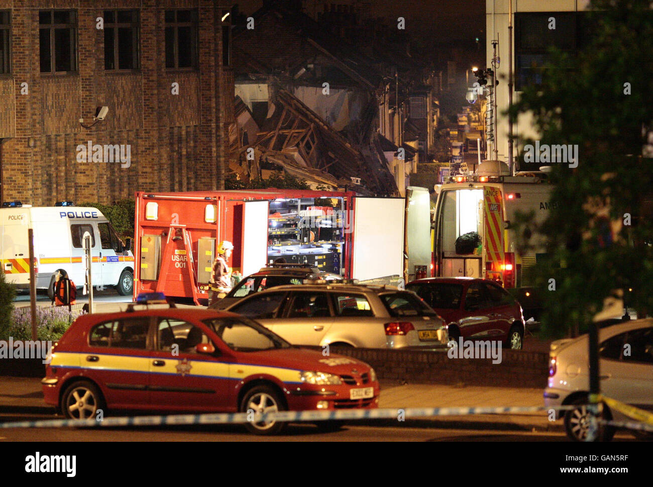 Emergency services at the scene at Stanley Road in South Harrow, north ...