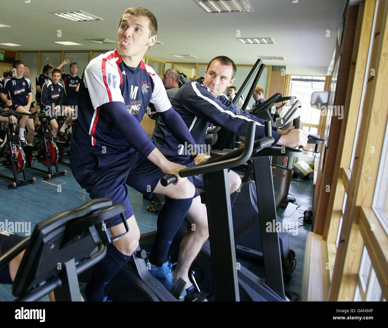 Rangers players Lee McCulloch with Kris Boyd (right) at their Murray ...