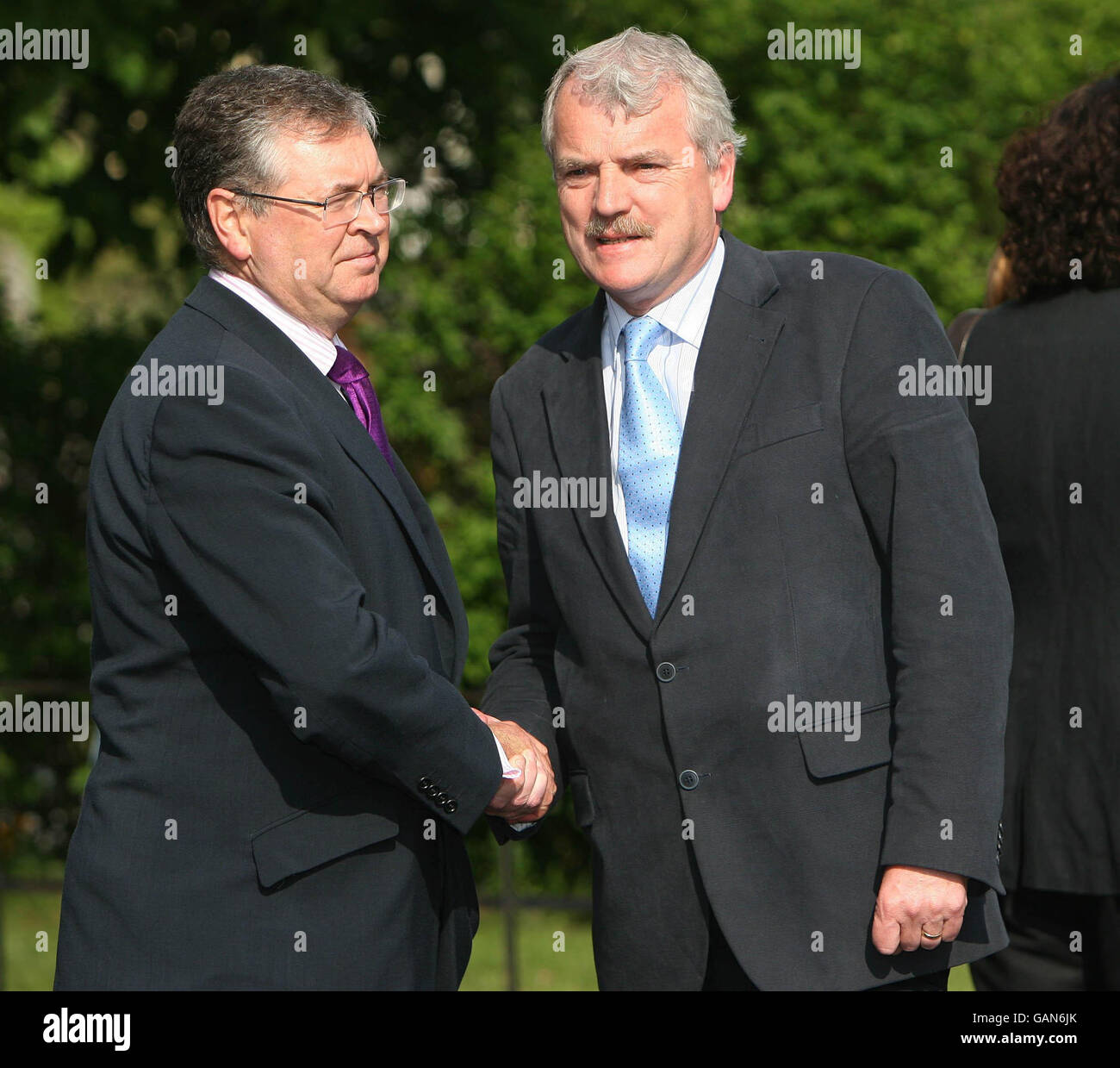 Broadcaster Joe Duffy (left) and TD Finian McGrath attend the funeral ...