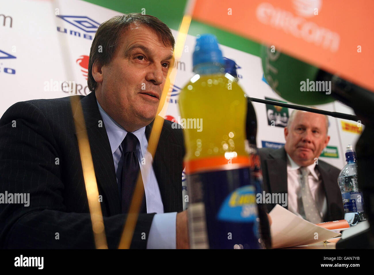 Republic of Ireland's management Marco Tardelli (left) and Liam Brady ...