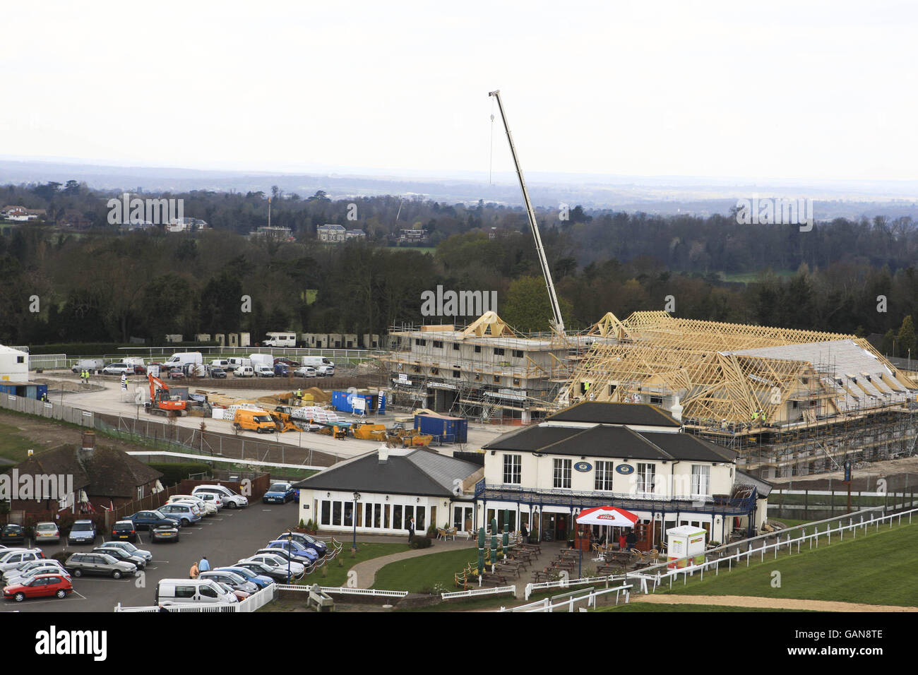 Horse Racing - Grandstand Redevelopment - Epsom Downs Racecourse Stock ...