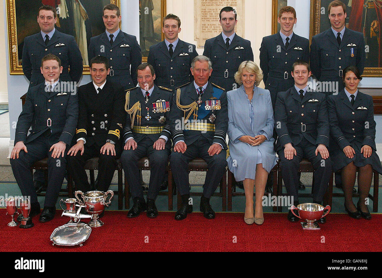 Prince William (back row right), with fellow graduates, and his father ...