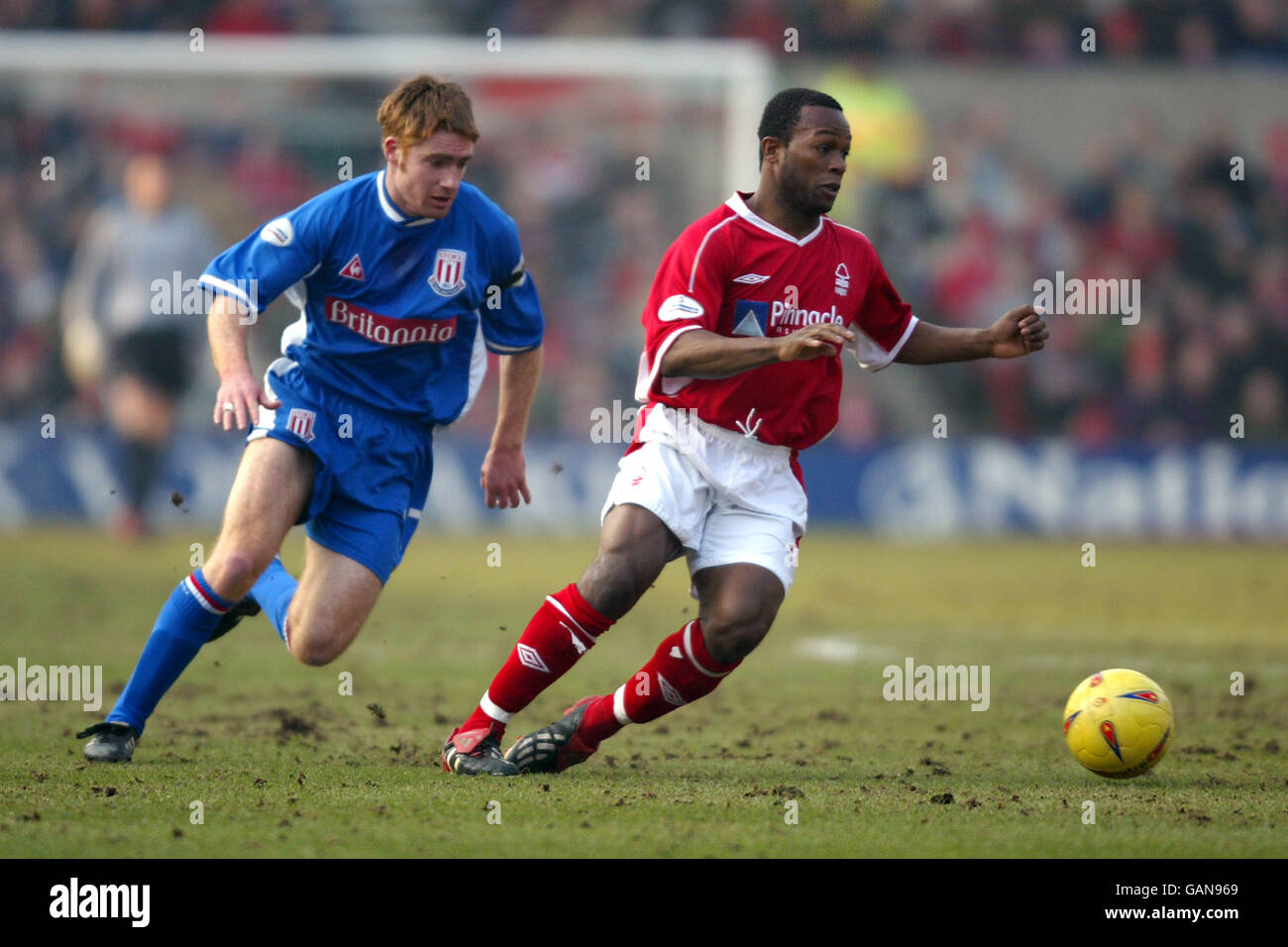 Nottingham Forest's David Johnson and Stoke City's James O'Conner ...