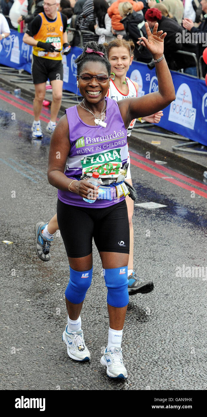 TV personality Floella Benjamin crosses Tower Bridge during the London ...