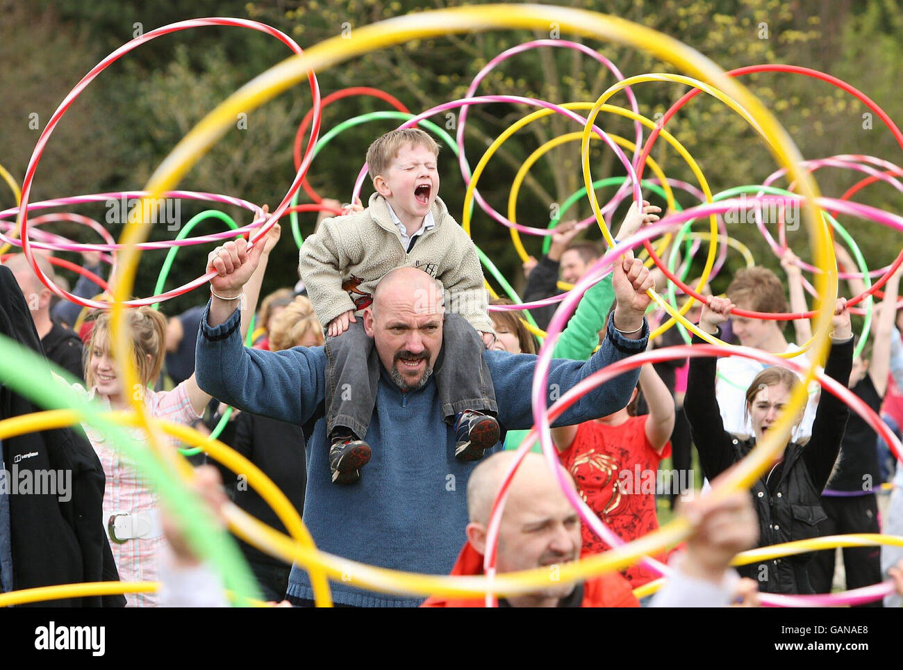 The World's Biggest Hula Hoop Dance Routine - London Stock Photo - Alamy