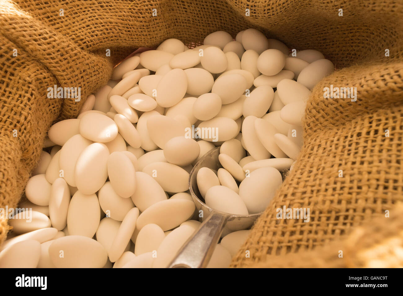 White jordan almonds served at weddings and celebrations Stock Photo ...