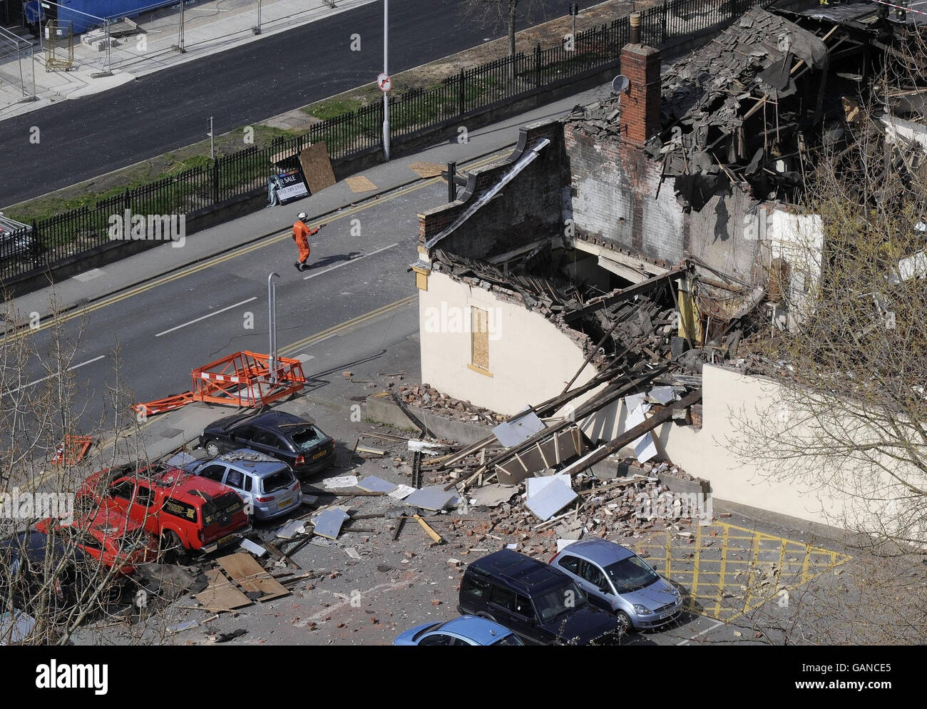 Fire crews called to blast at disused pub. The scene of a disused pub ...