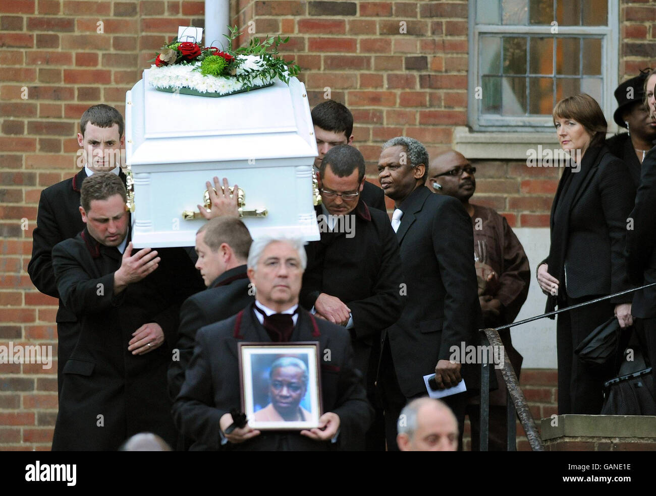 The white coffin of Gloria Taylor, the mother of murdered schoolboy ...