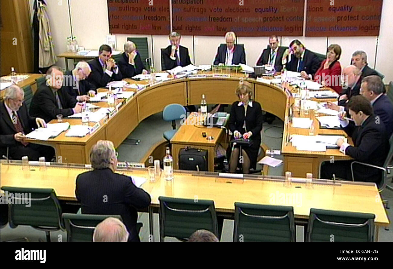 Mervyn King at Treasury Select Committee meeting Stock Photo - Alamy