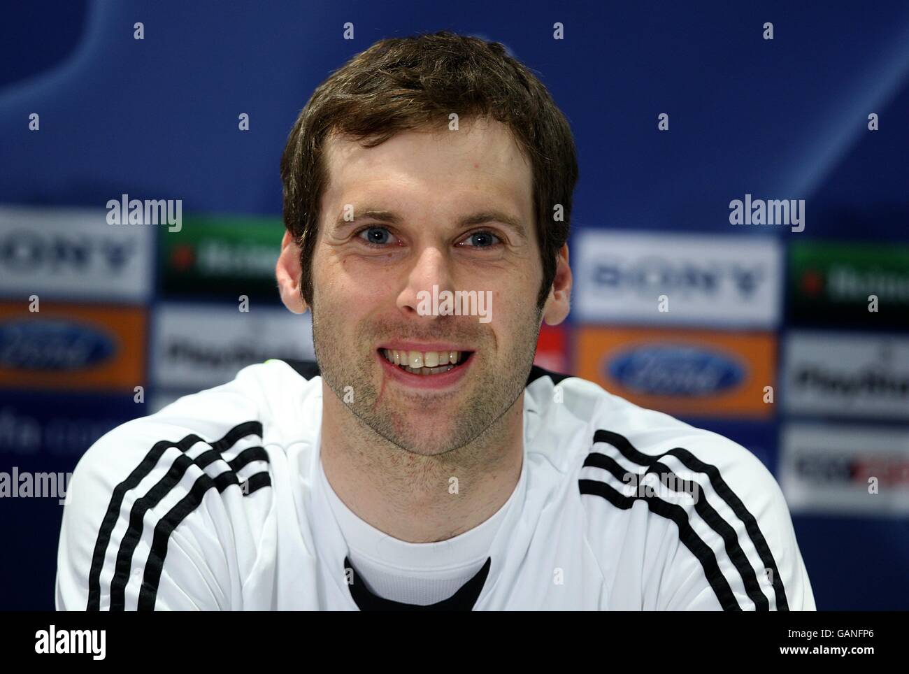 Chelsea goalkeeper Petr Cech during the press conference Stock Photo ...