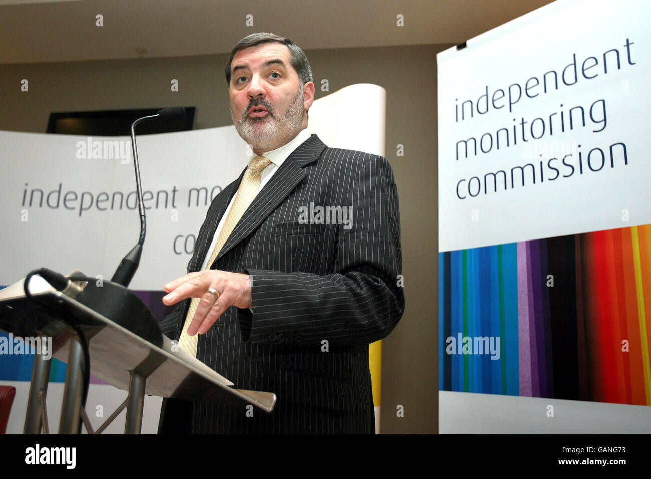 Lord Alderdice, speaking at the Independent Monitoring Commission press ...