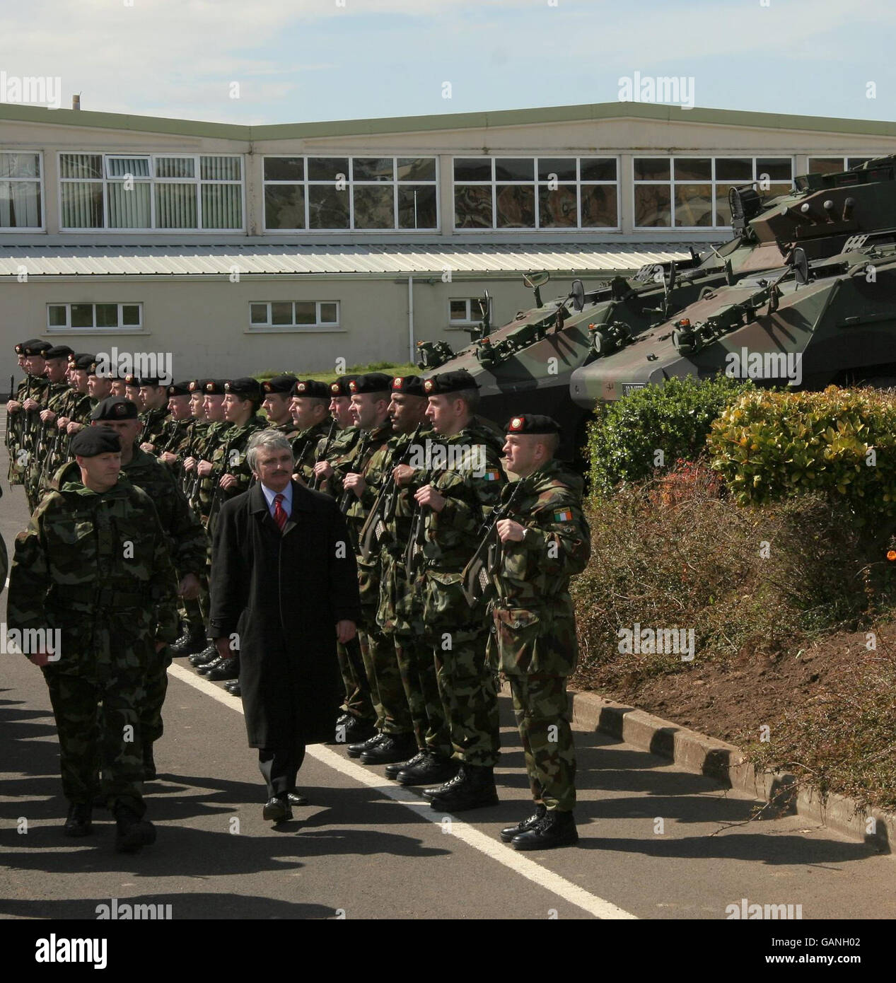 Guard Minister of Defence, Willie O'Dea inspects troops on the occasion ...