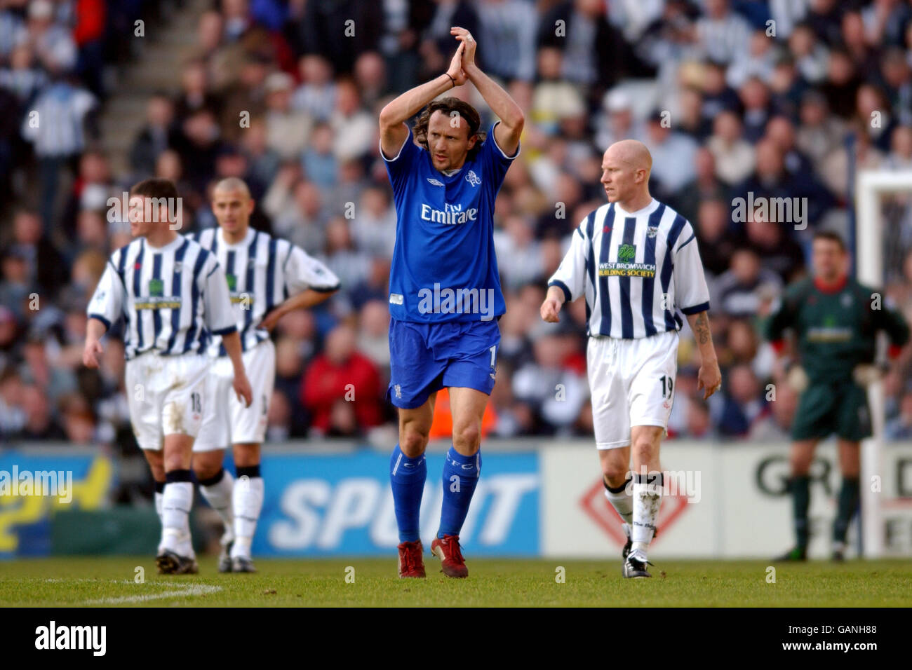 Chelsea's Mario Stanic celebrates after scoring the opening goal, with ...