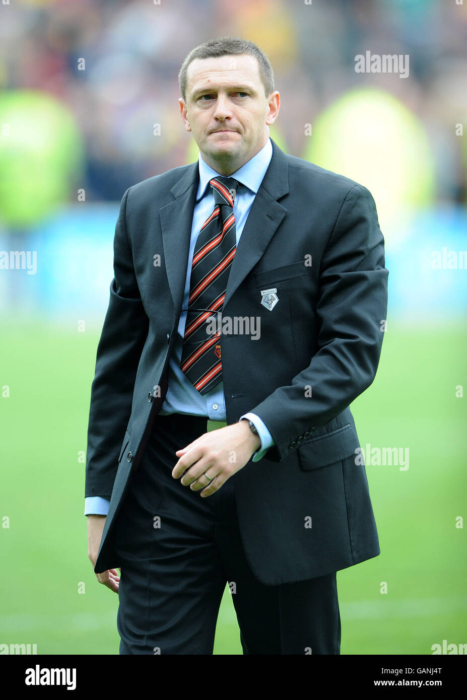 Watford's Manager Aidy Boothroyd looks tense after his side made the ...