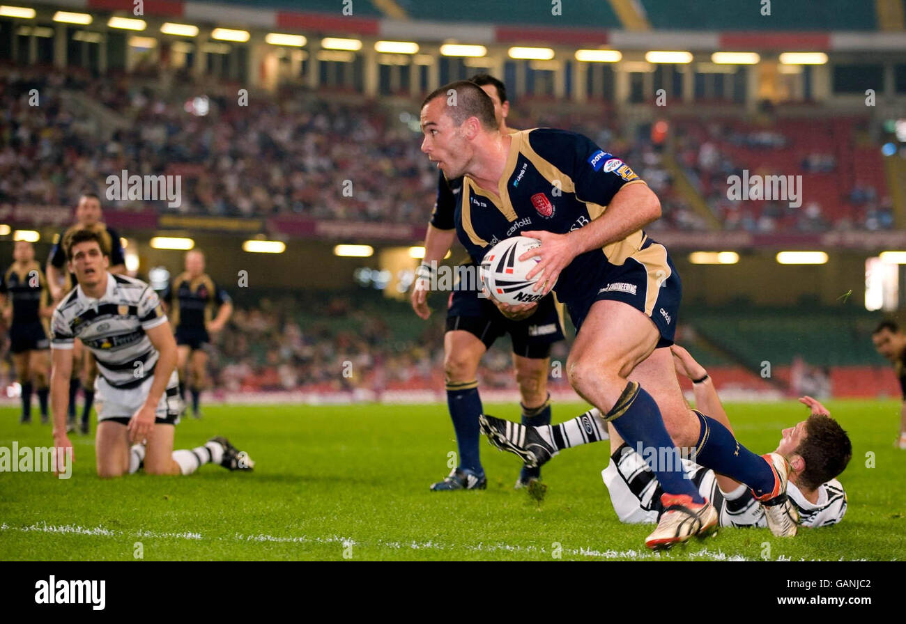 Hull Kingston Rovers' Daniel Fitzhenry scores a try during the engage ...
