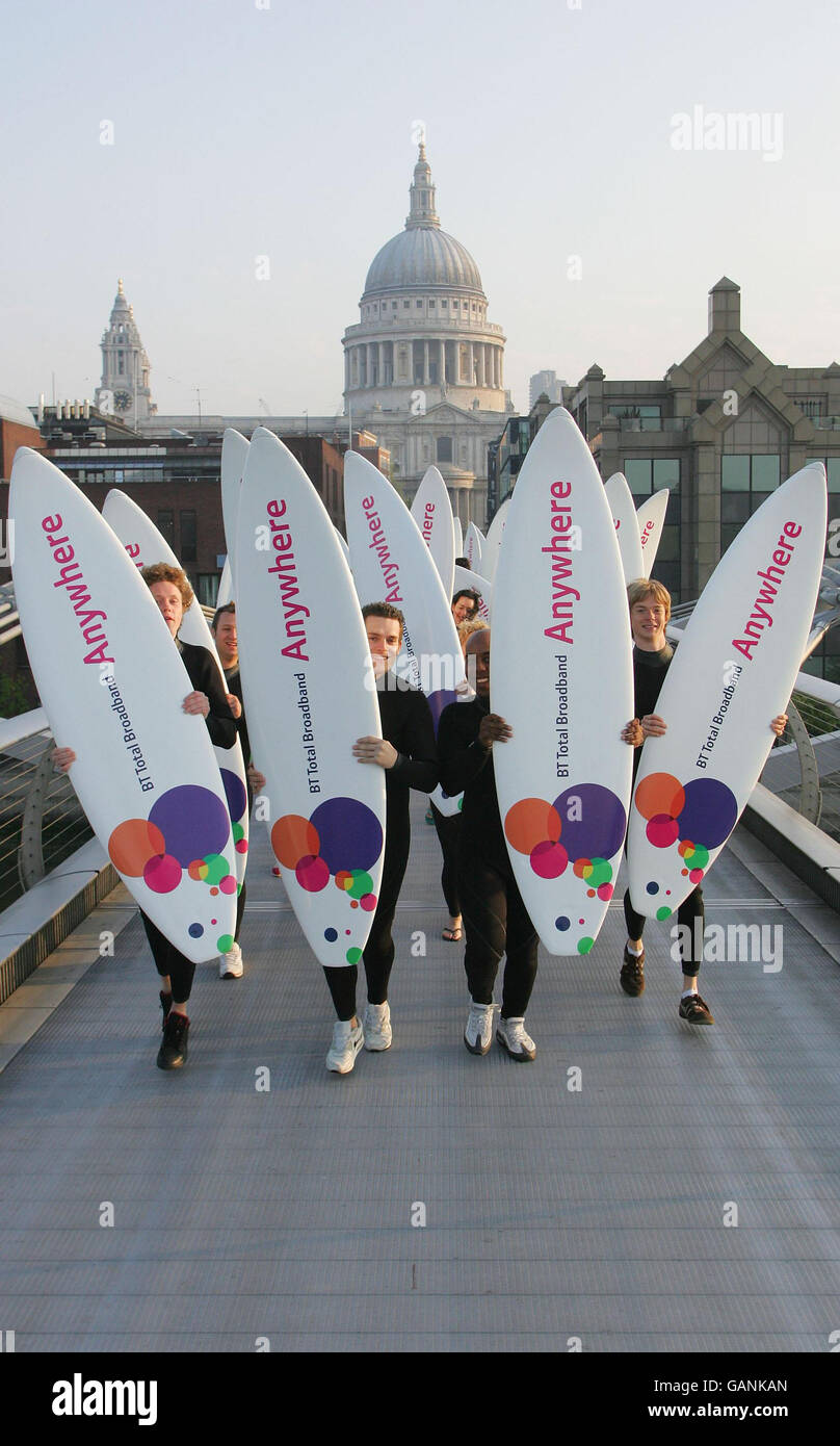 Surfers launch BT Total Broadband Anywhere. A troupe of fifty surfers ...