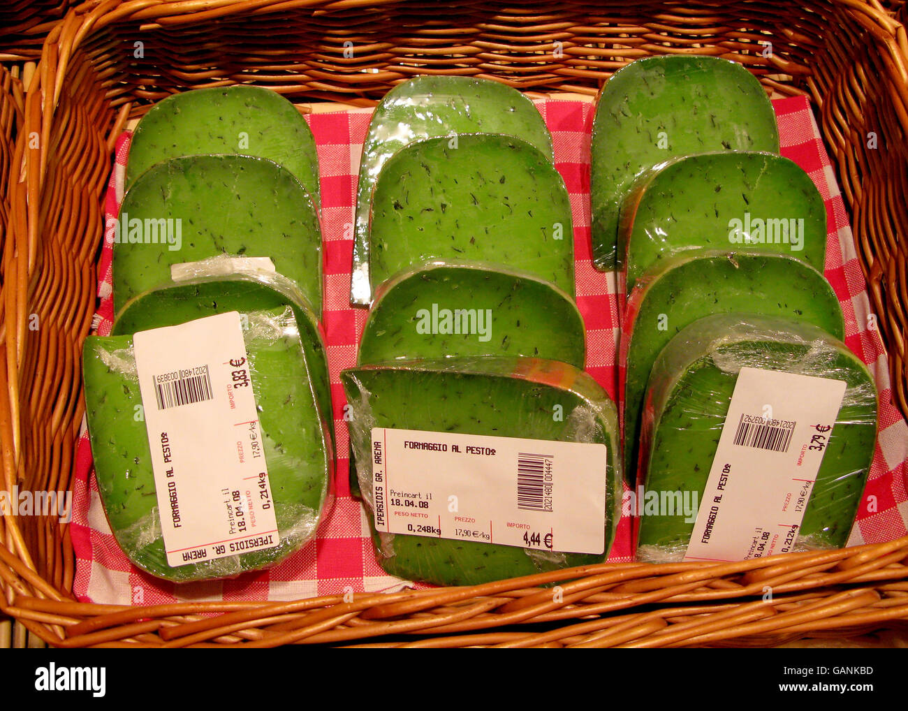 Generic stock picture of pesto flavoured cheese at a supermarket in ...