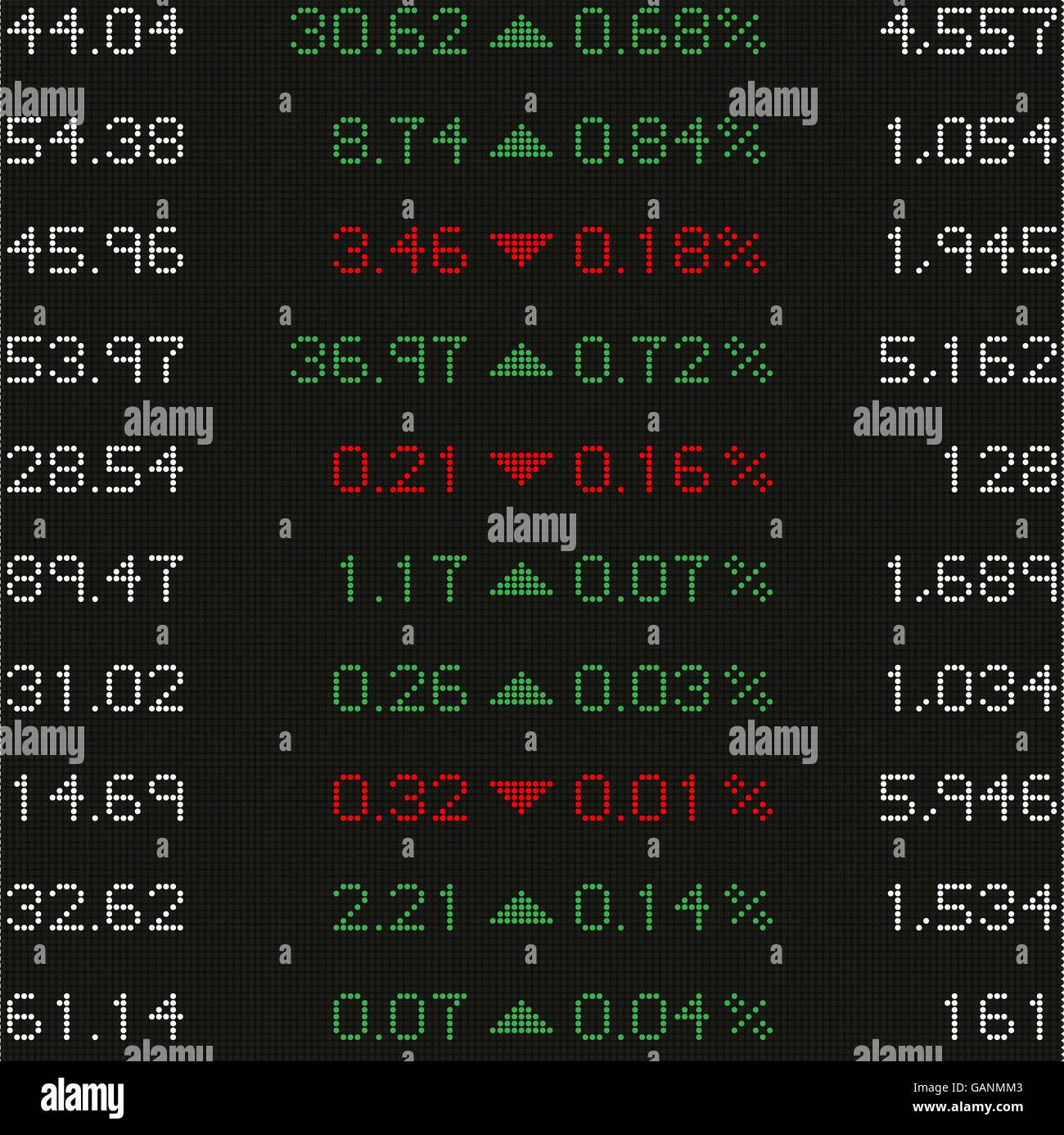 Numbers on stock market LED screen Stock Vector Image & Art - Alamy