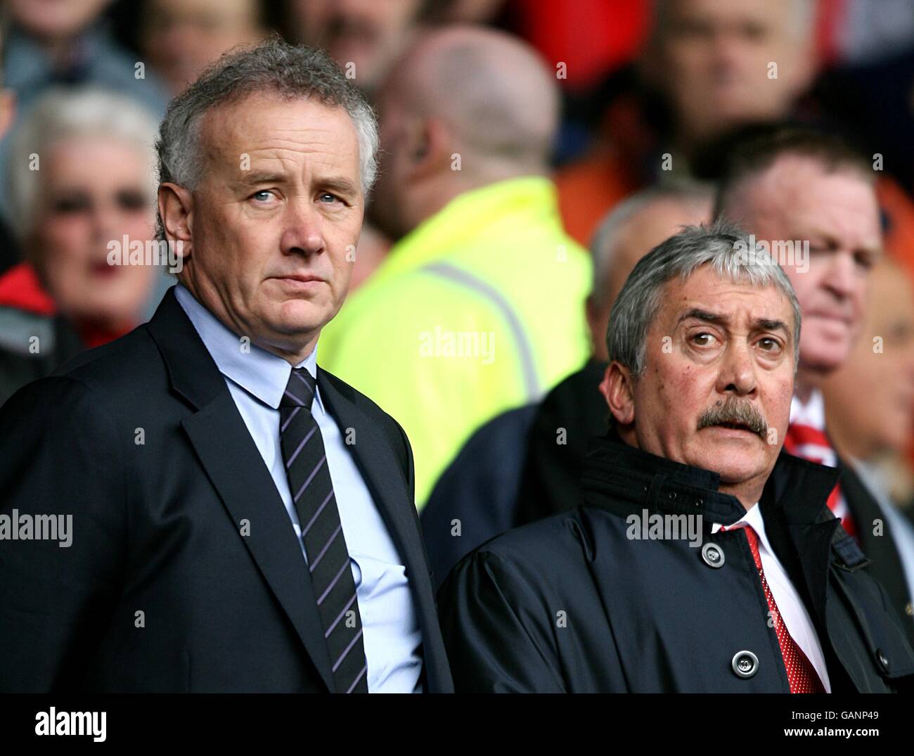 Liverpools chief executive rick parry l and chairman david moores hi ...