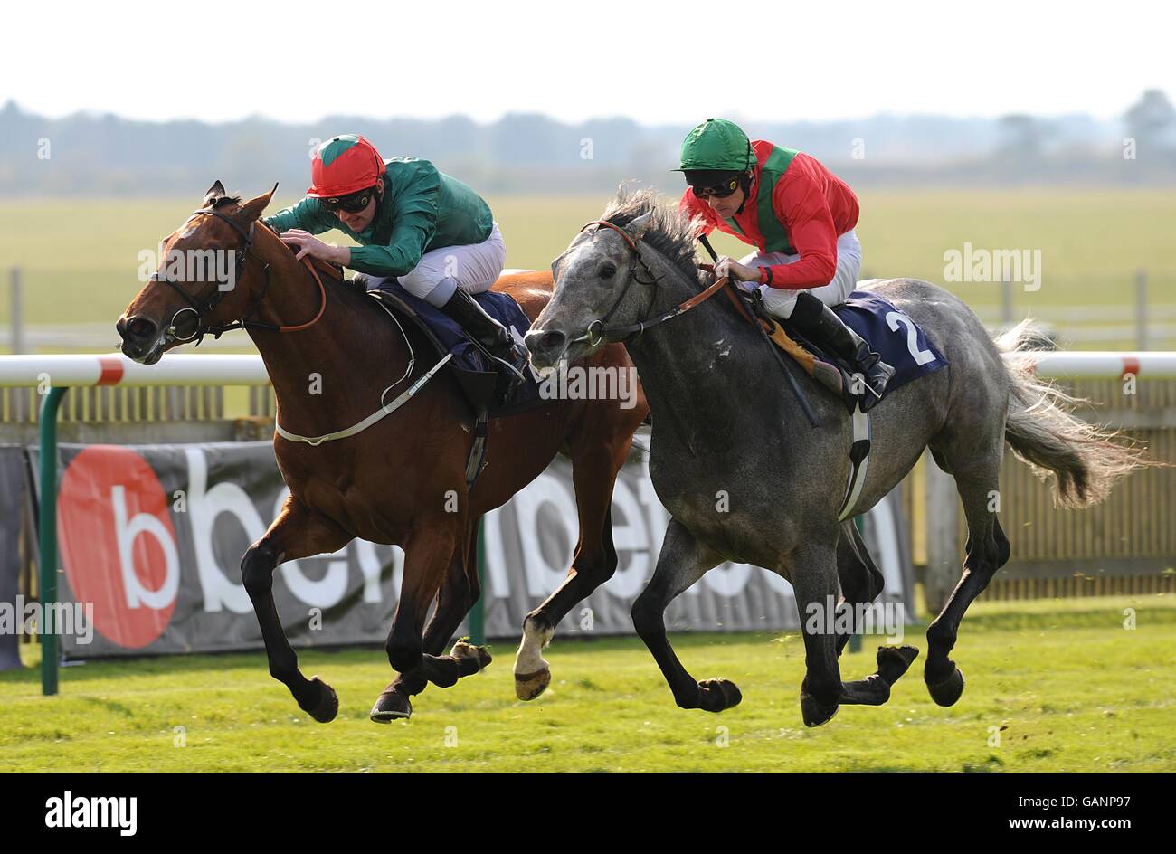 Campanologist ridden by Joe Fanning (left) in front of Kandahar Run ...