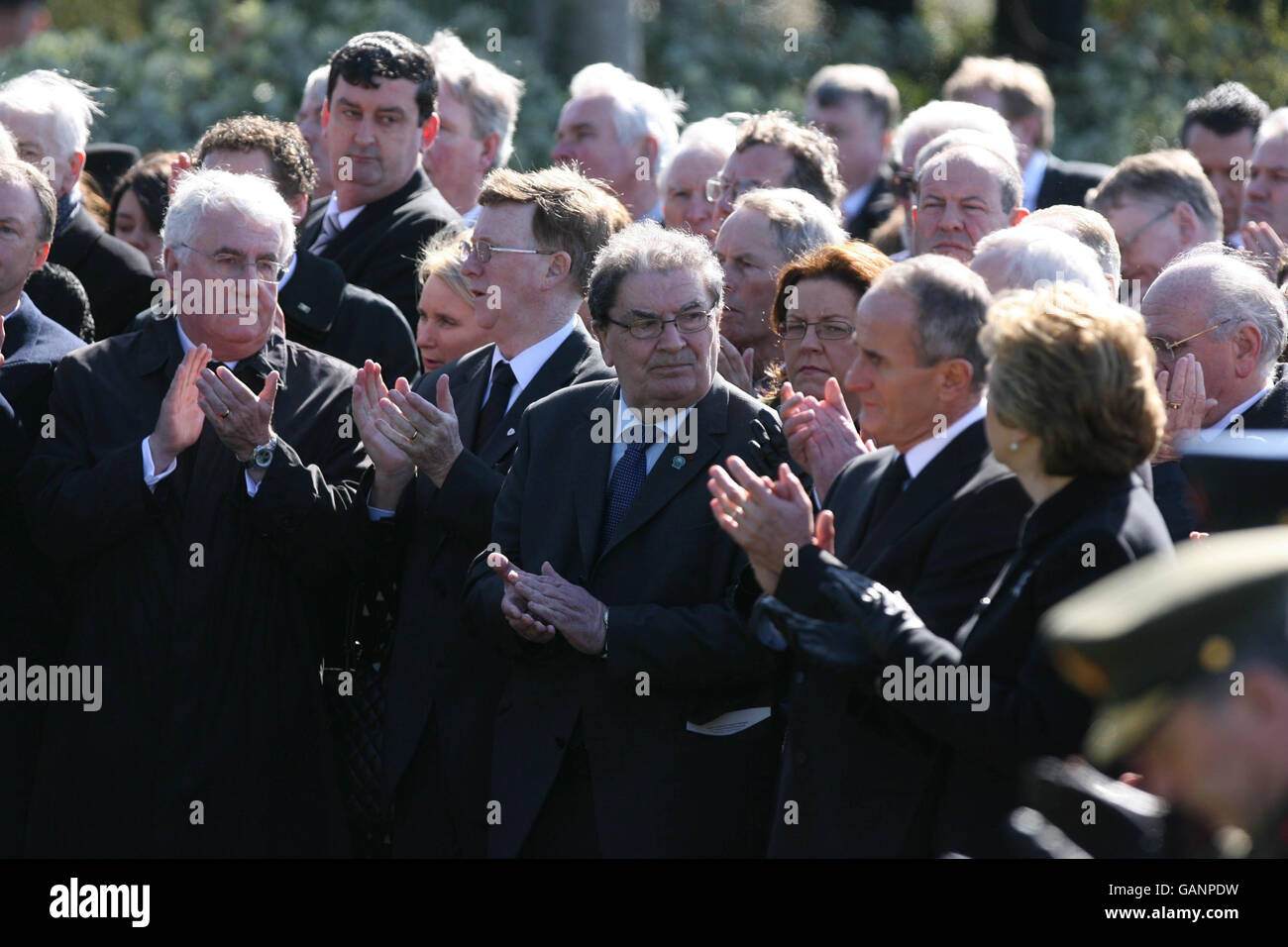Former SDLP Leader John Hume at the grave side of the state funeral of ...