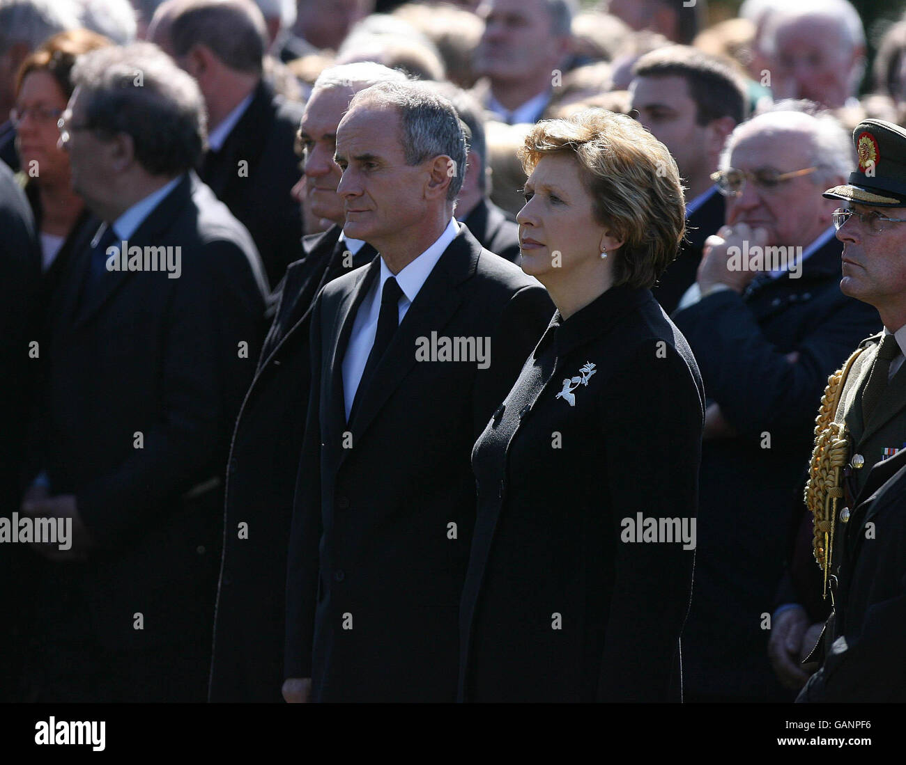 Irish president Mary McAleese and her husband Martin attend the funeral ...