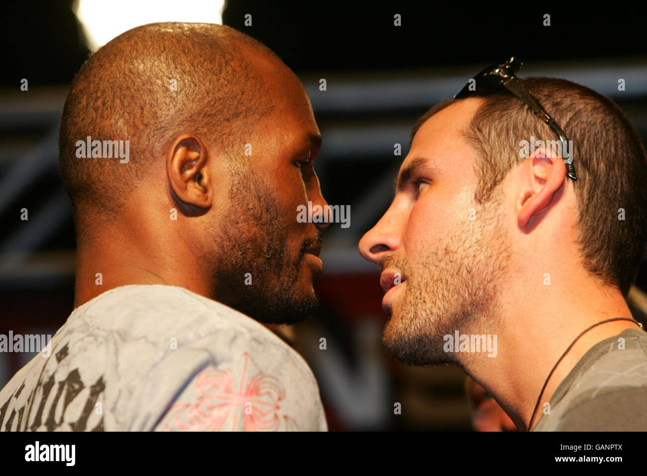 Great Britain's Joe Calzaghe (right) with USA's Bernard Hopkins during ...
