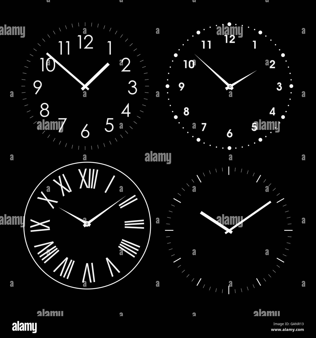 Set of clocks Stock Vector Image & Art - Alamy
