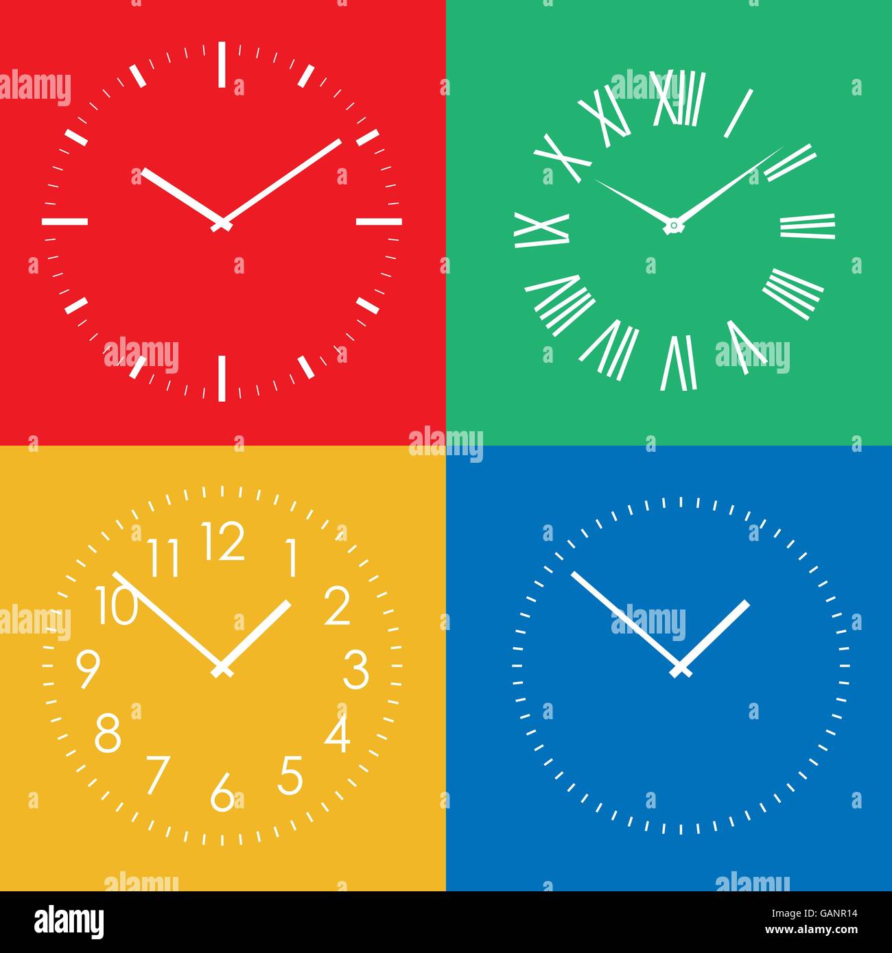 Set of clocks Stock Vector Image & Art - Alamy
