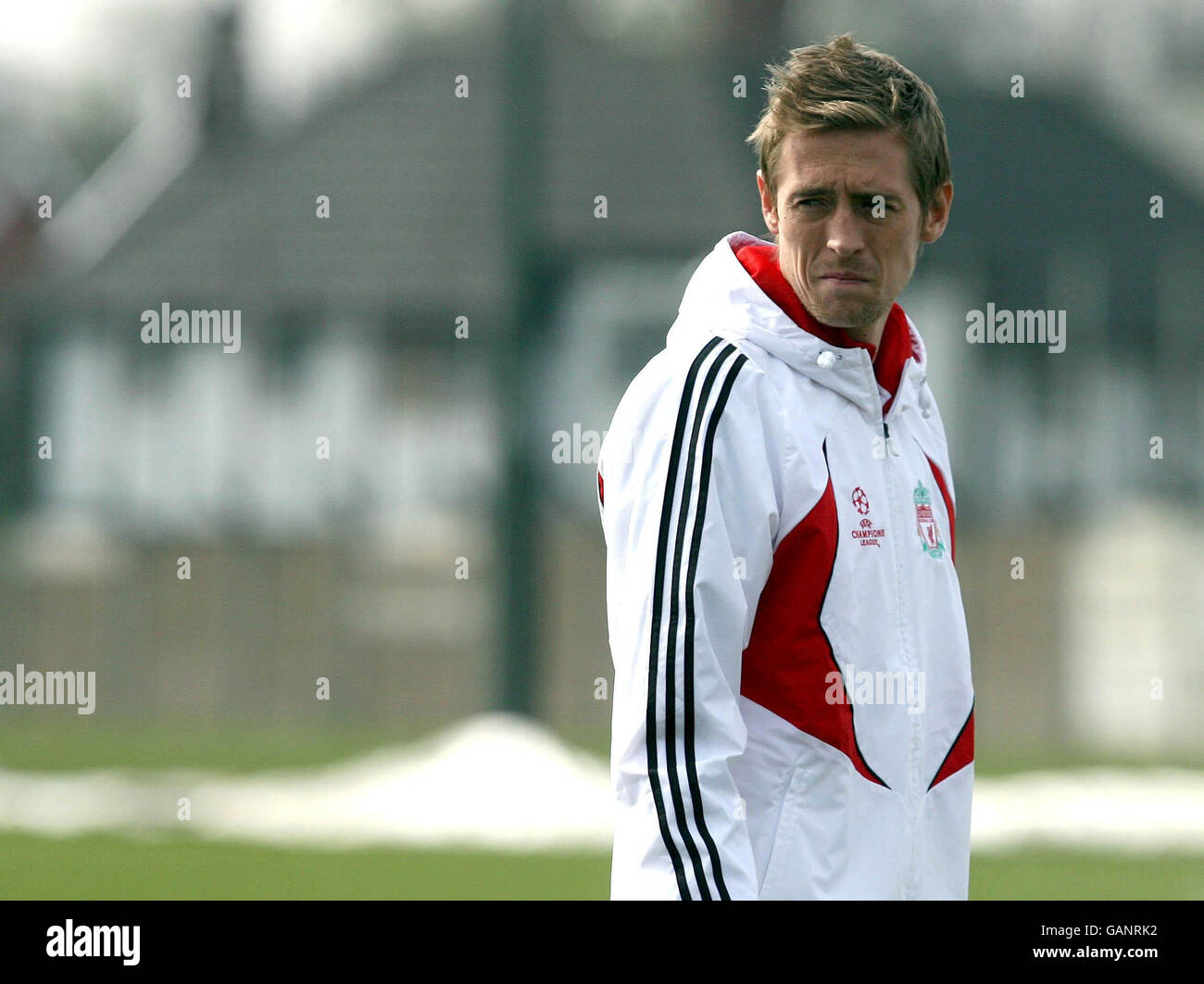 Liverpool's Peter Crouch during the training session at Melwood ...