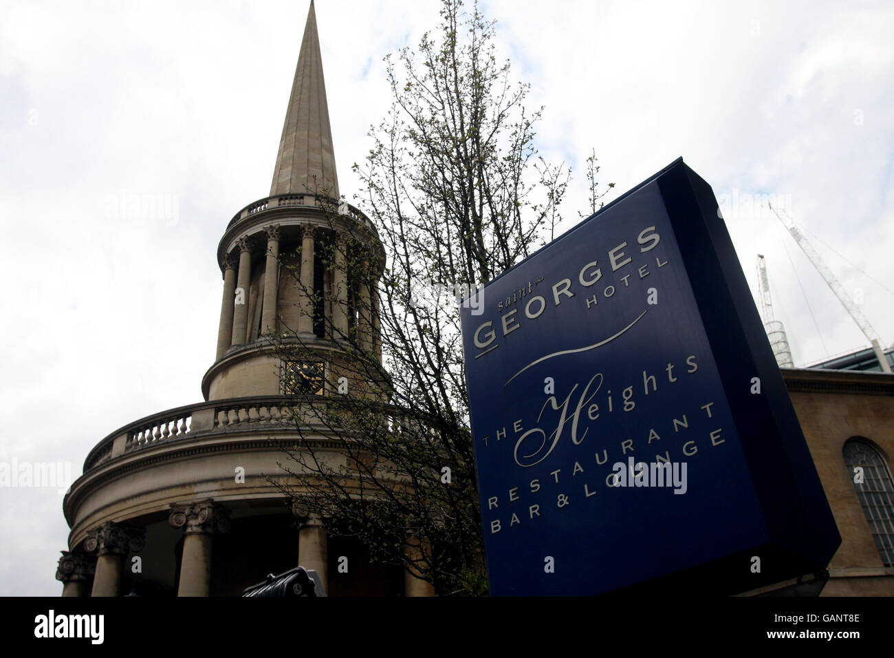 A general view of a sign for The Heights Bar, central London Stock ...