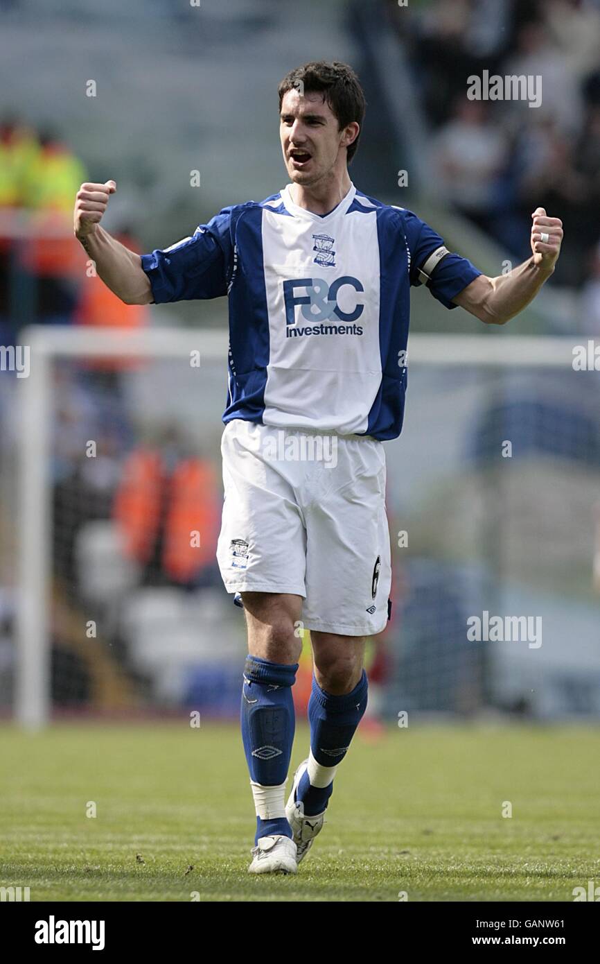 Birmingham City's Liam Ridgewell celebrates team mate Mikael Forssell's ...