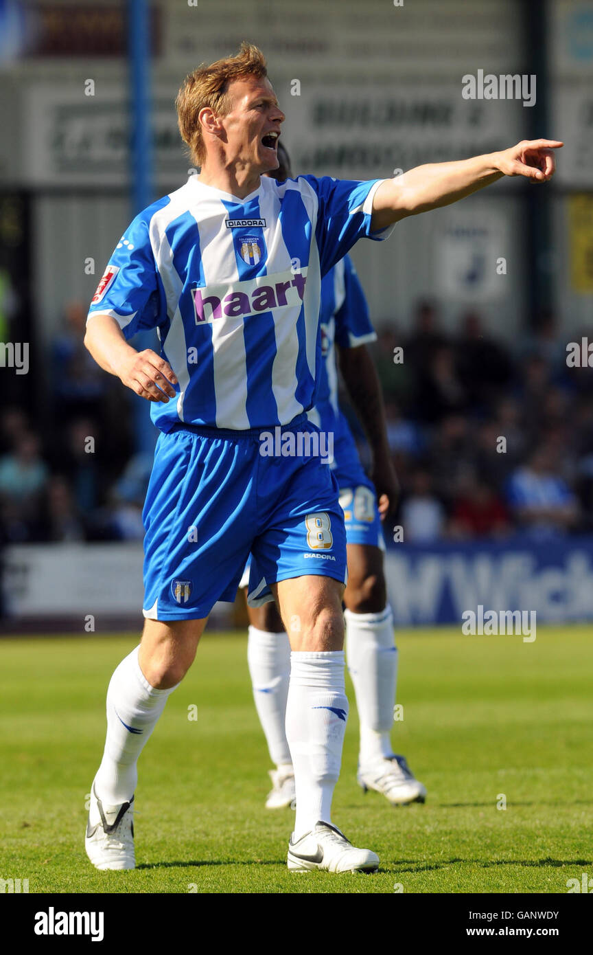 Colchester United`s Teddy Sheringham plays his last game at Layer Road ...