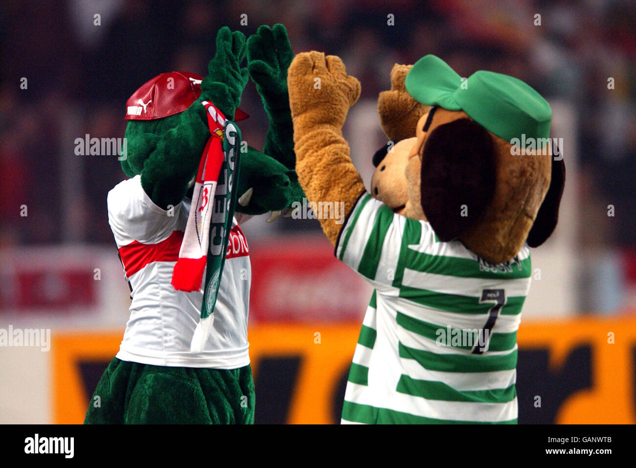 Vfb stuttgarts fritzle celtics hoopy the hound hi-res stock photography ...