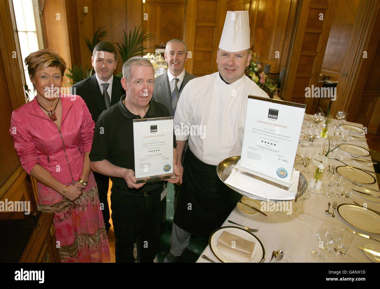 Northern Ireland Assembly Staff, from left, Sheila McClelland, Keeper ...