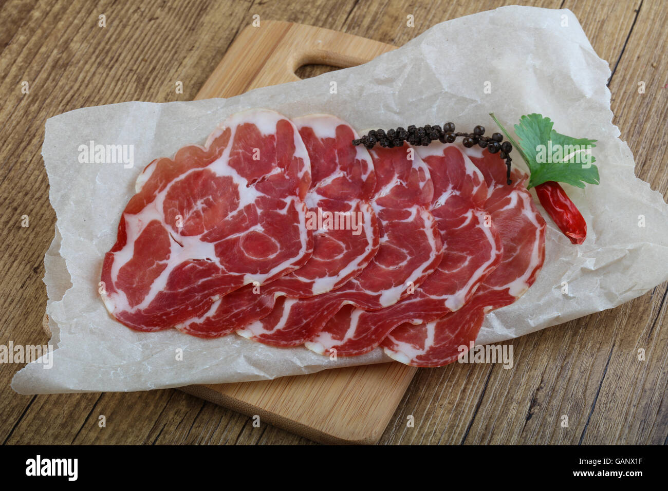 Italian Ham - Coppa Stagionata Stock Photo - Alamy