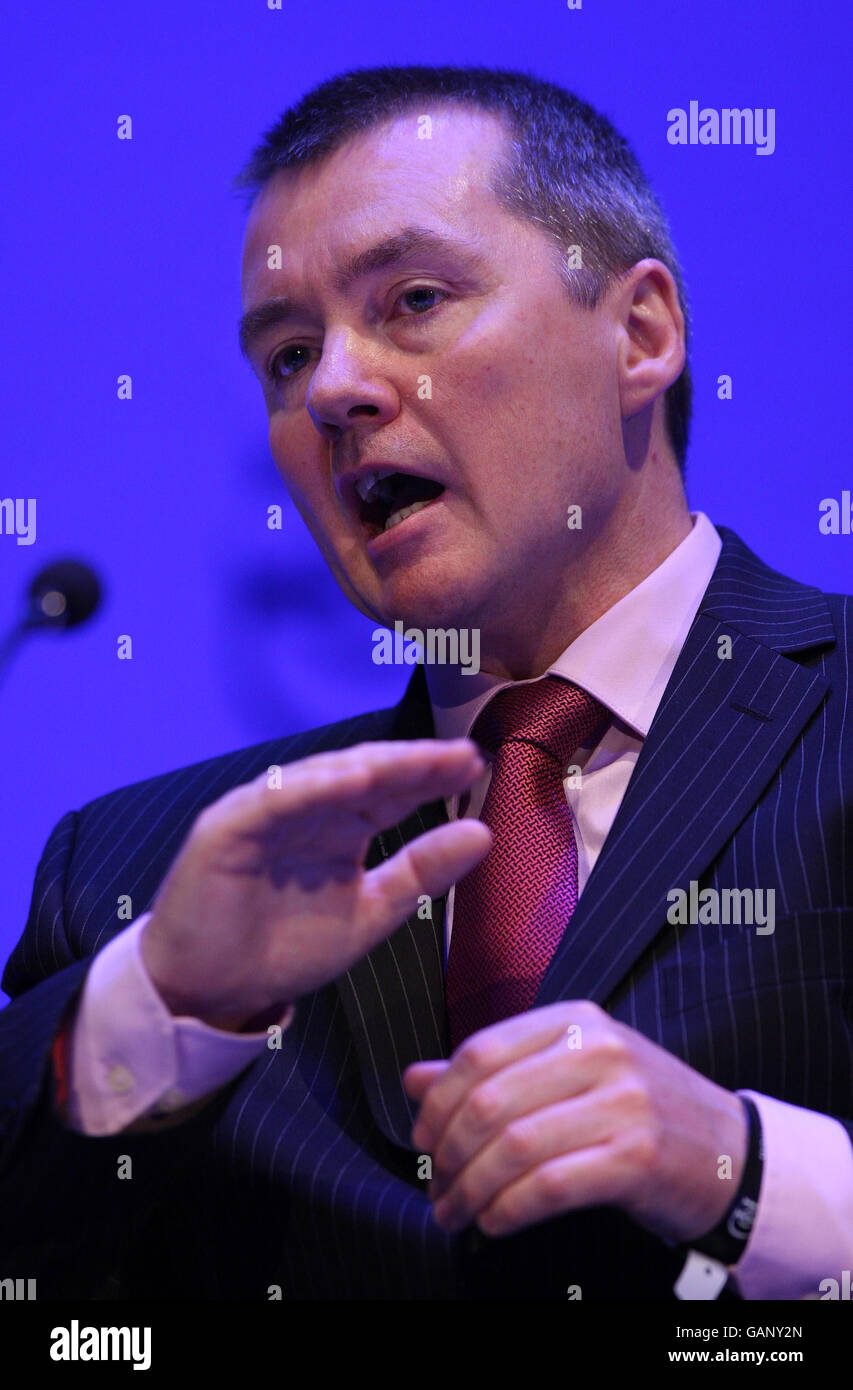 Chief executive of British Airways Willie Walsh delivers a speech at ...