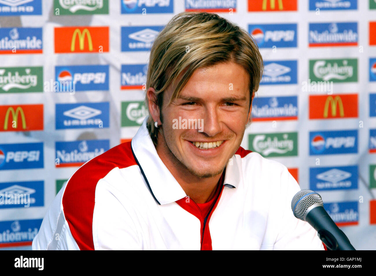 England's David Beckham following the launch of the new England home ...
