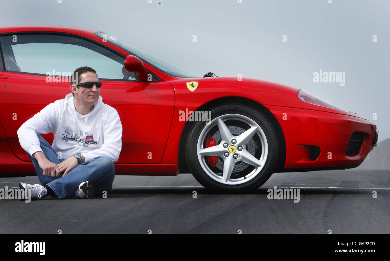 Ben Shaw, who was blinded by a roadside bomb in Iraq, with the Ferrari ...
