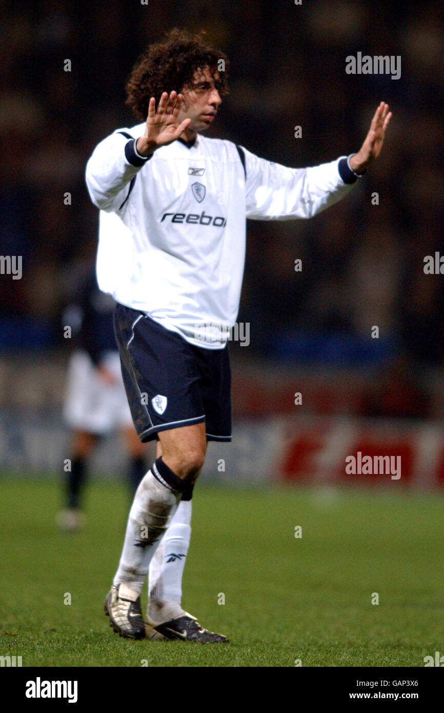 Bolton wanderers ivan campo pleads his innocence to the referee hi-res ...