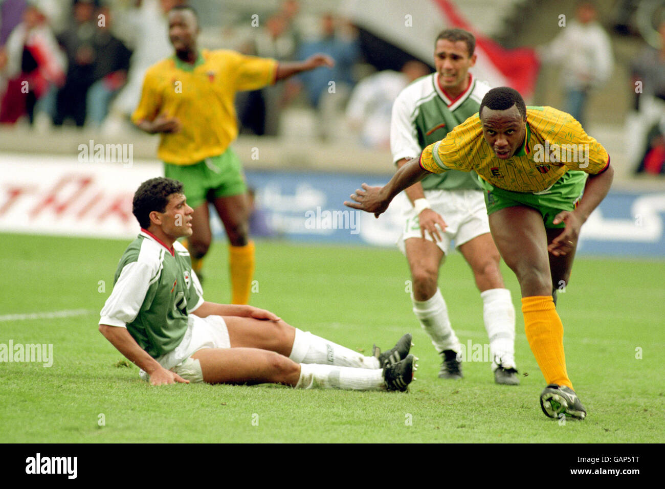 WORLD CUP QUALIFIER. MAGDY TOLBA, EGYPT AND EPHRAIM CHAWANDA, ZIMBABWE ...