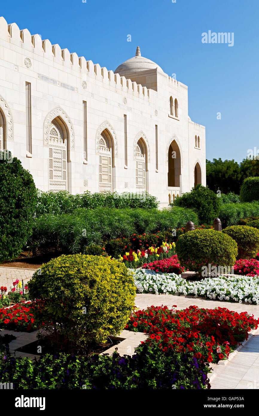minaret and religion in clear sky in oman muscat the old mosque Stock ...