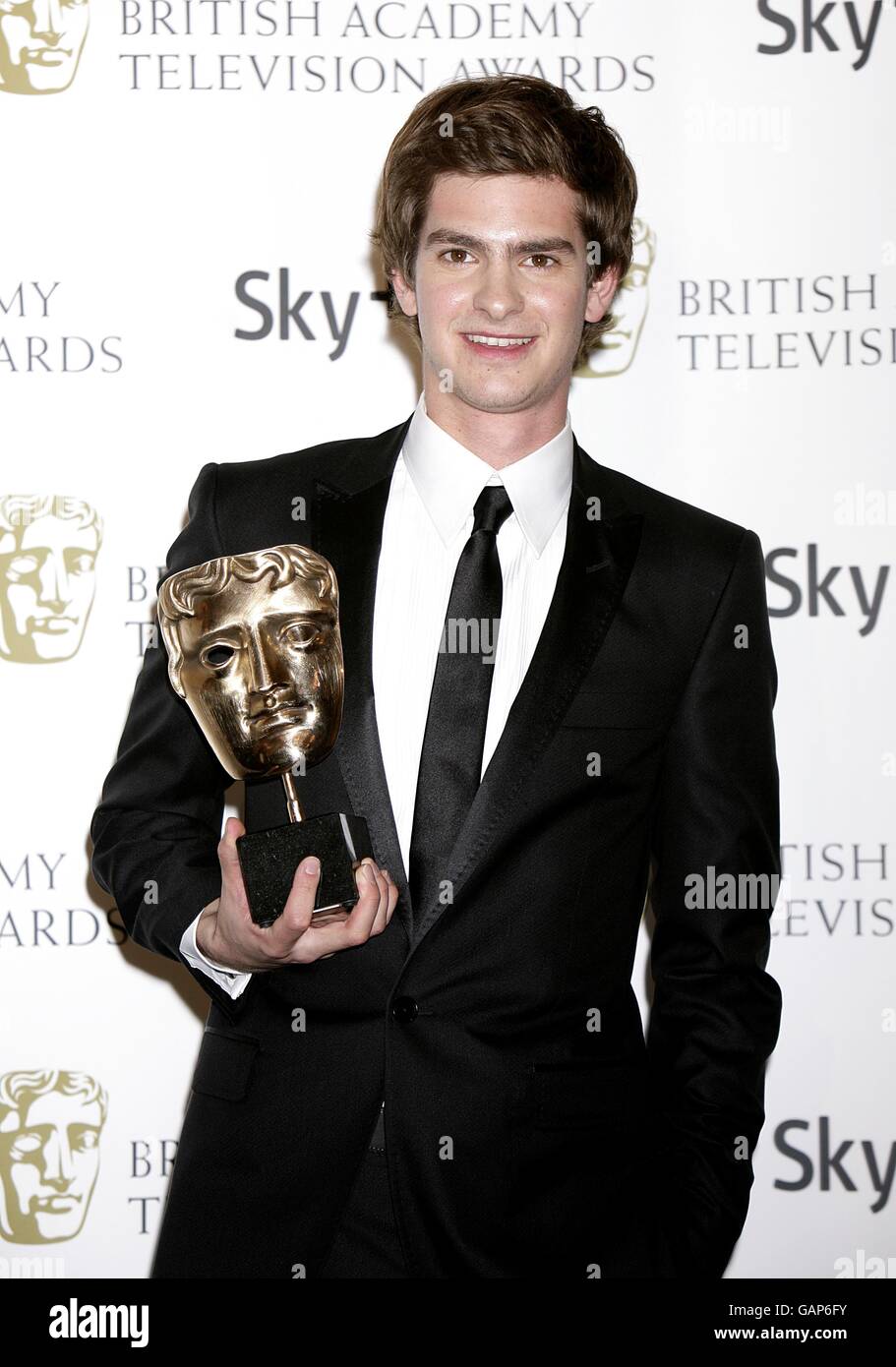 Andrew Garfield with the Best Actor award received for Boy A at the ...