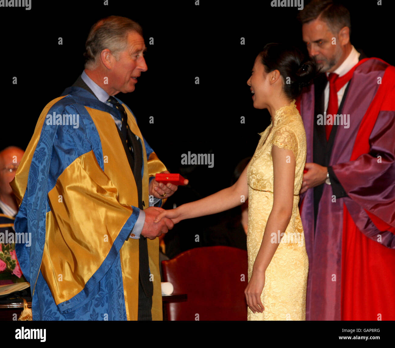 The Prince of Wales awards Meng Yang Pan with a Tagore Gol Medal at the ...