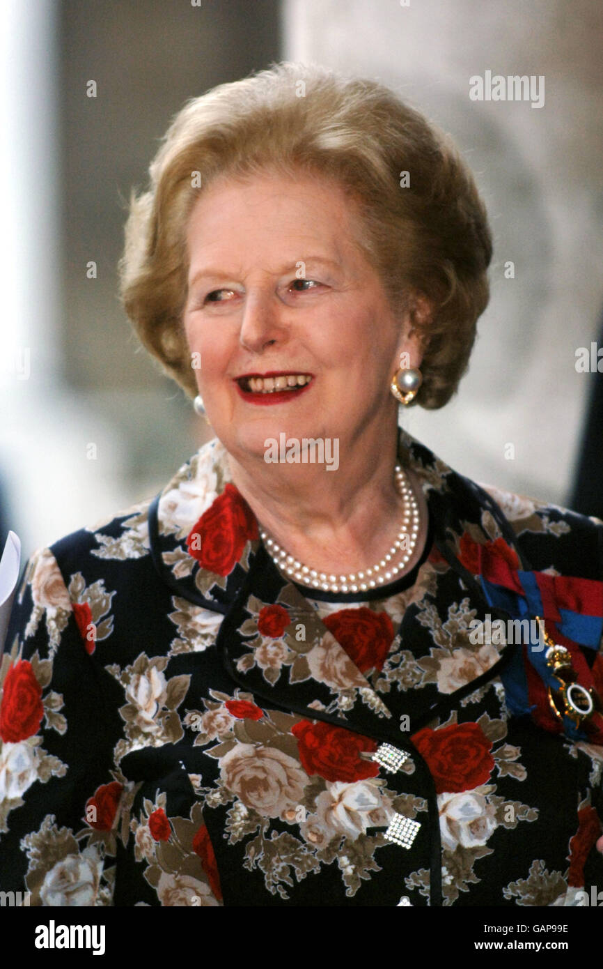 Former Prime Minister, Baroness Thatcher, at the Royal Naval College ...