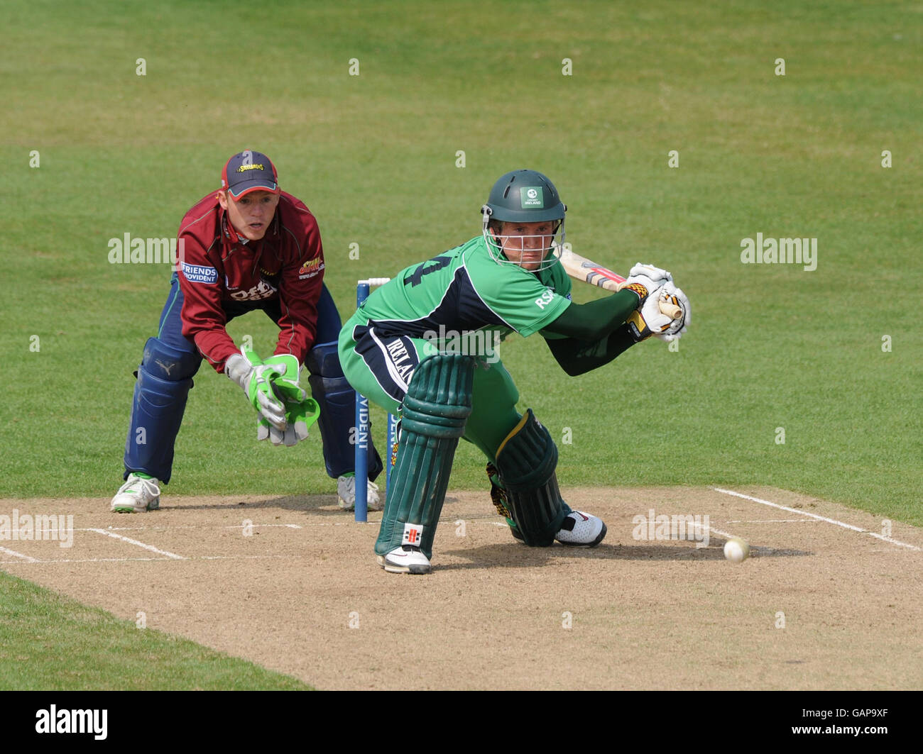 Ireland's Gary Wilson hits out during the Friends Provident Trophy ...