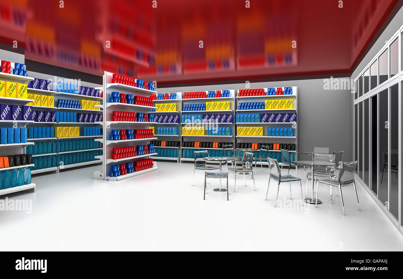 illustration of a 24-hour store at night Stock Photo - Alamy