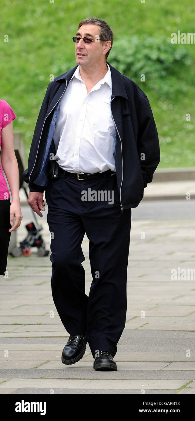 John Mook arrives at York Crown Court this afternoon before the sentencing of his wife Heather ...