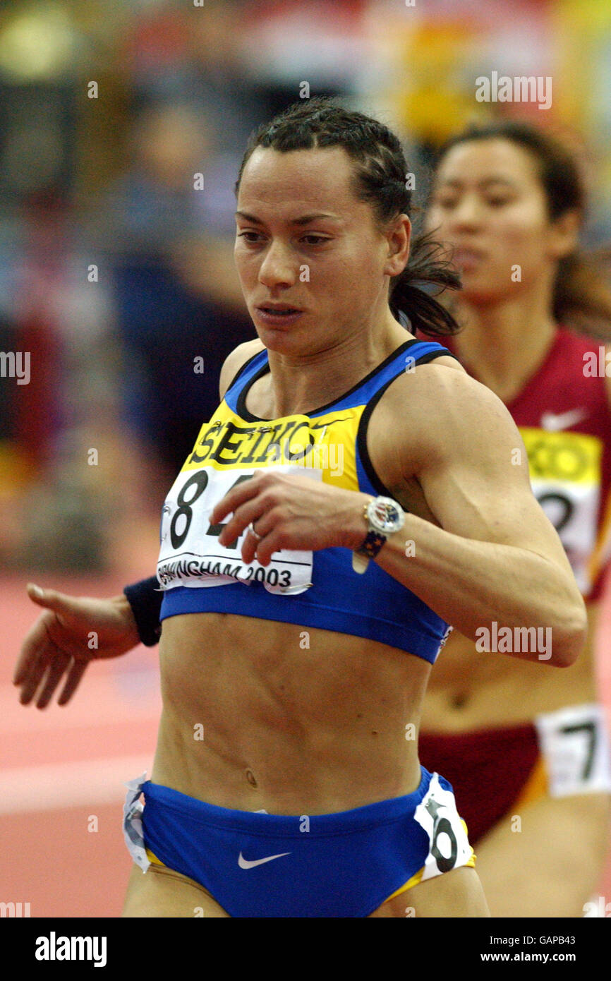 Ukraine's Zhanna Block in action in the Women's 60m Heats Stock Photo ...